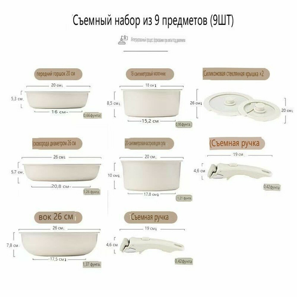 Набор сковород для кухни, практичный, для приготовления пищи, для дома и дачи