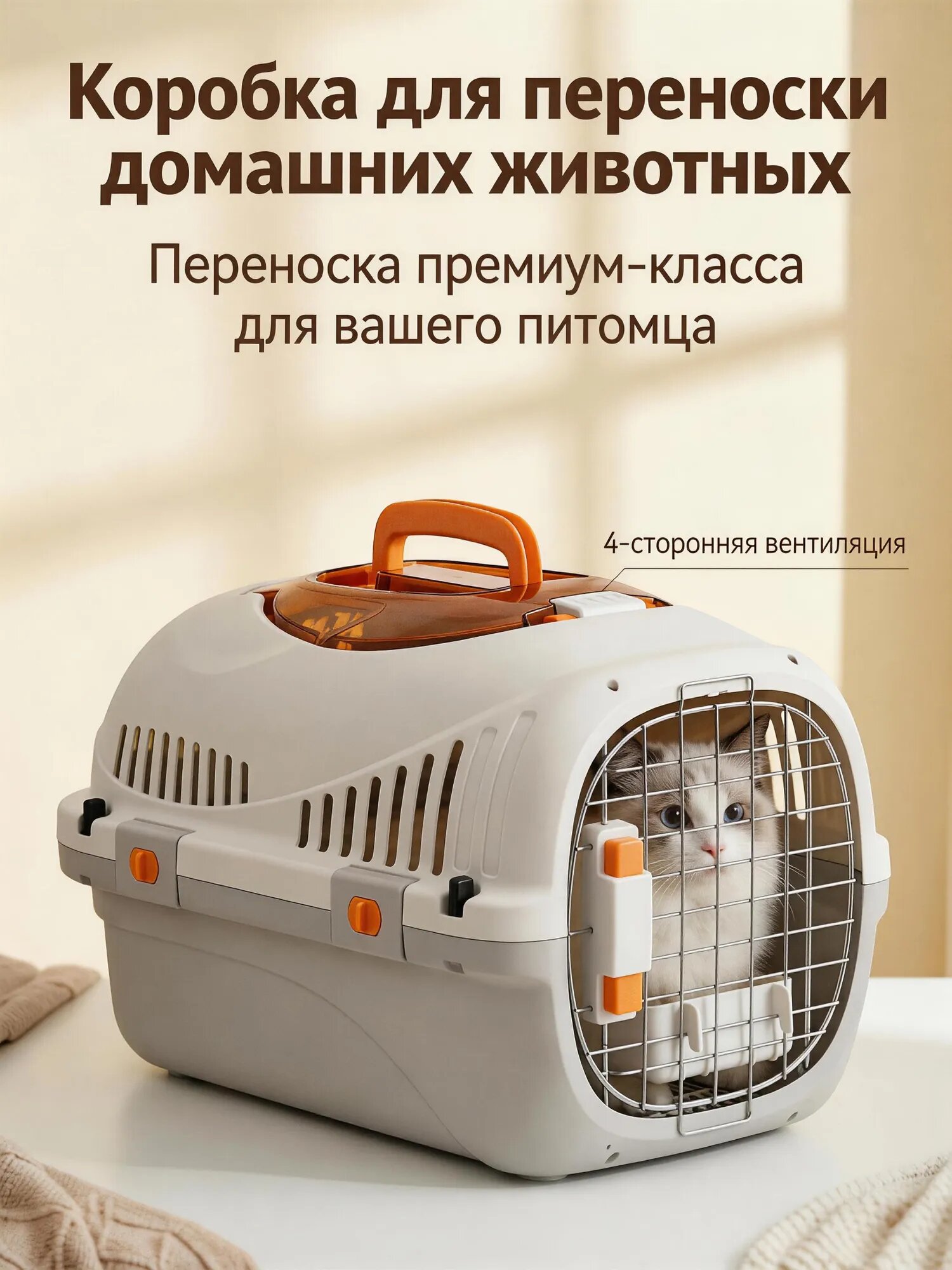 Портативная дорожная коробка для домашних животных, с функцией сумки для кошек и собак, подходит для кошек и собак, очень большой размер 50*32*33 см.