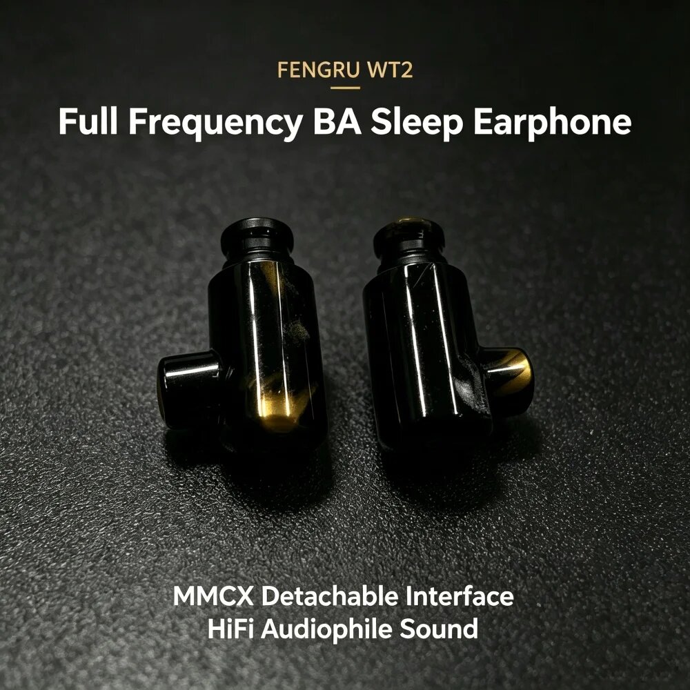 Проводные наушники-вкладыши FENGRU WT2, Black No Cable
