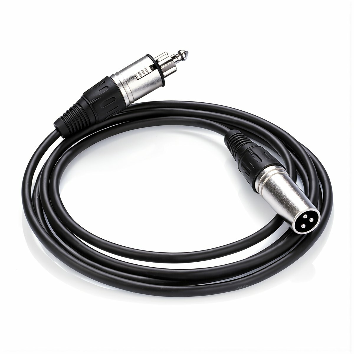 Кабель XLR балансный мужской женский 3 жила бескислородная медь для микрофона длина 0.5 метра черный корпус цинковый сплав, 0.5 м
