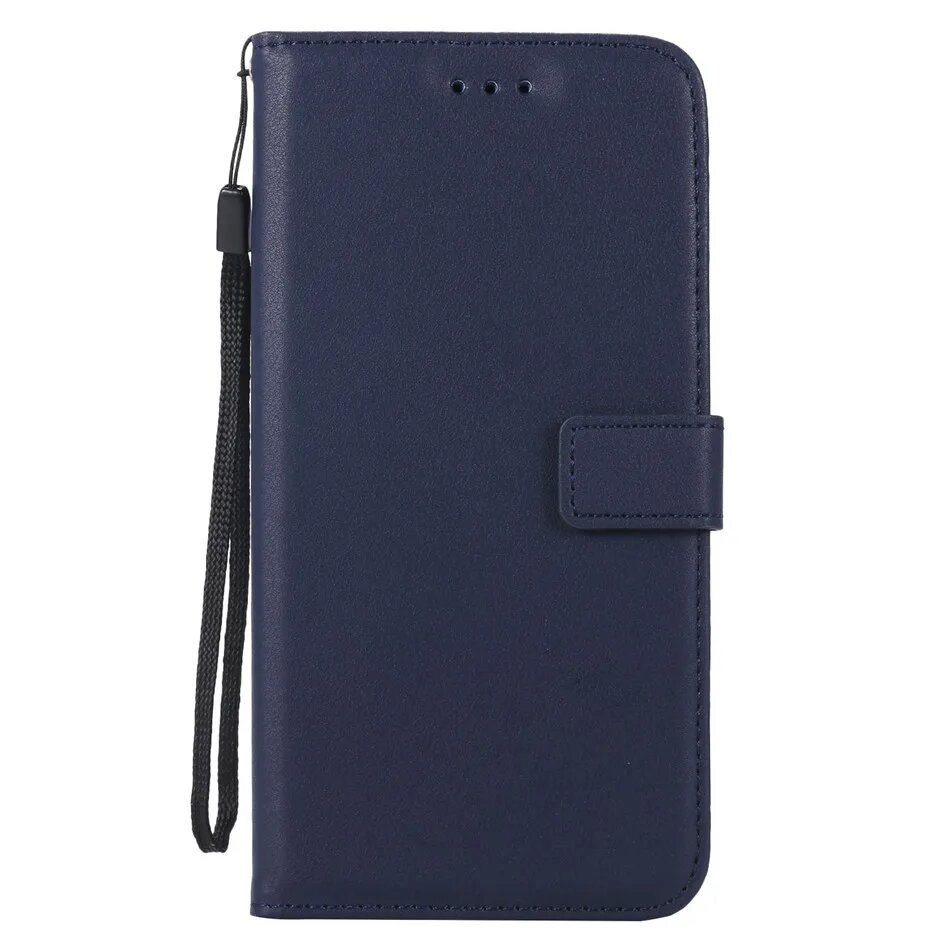 Чехол-книжка для LG V30, темно-синий, кожаный