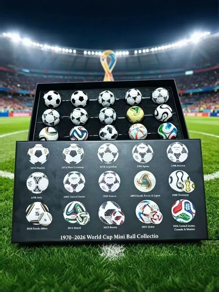Мини-футбольный коллекционный набор FIFA World Cup 19702026 Подарочное издание с мини-мячами чемпионатов мира