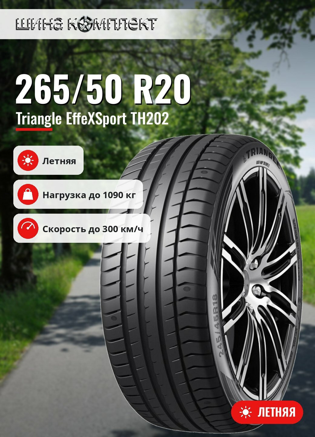 Автомобильная шина Triangle EffeXSport TH202 265/50 R20 111Y летняя для легкового автомобиля