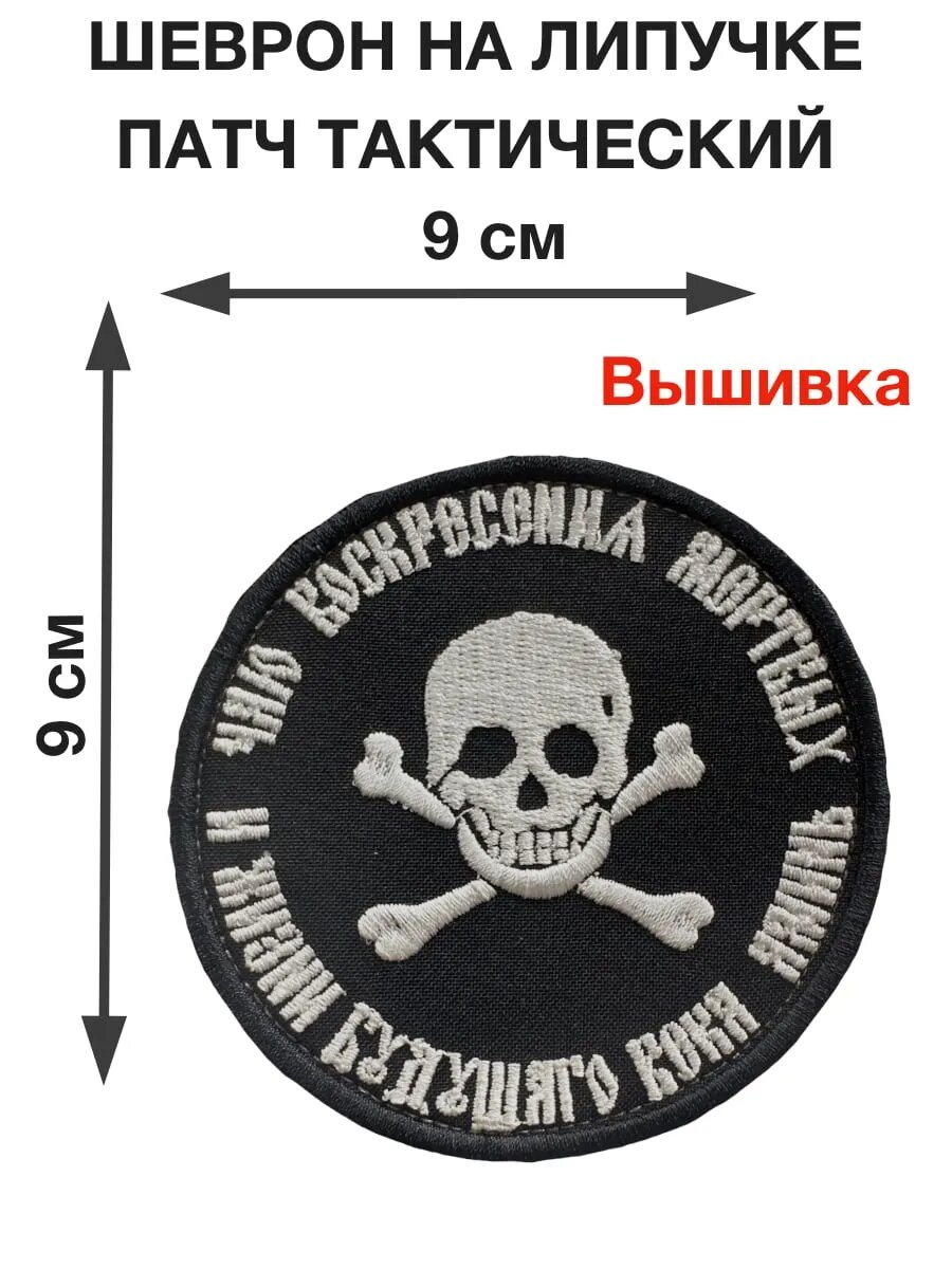 Патч "Череп Бакланова" вышивка 9см