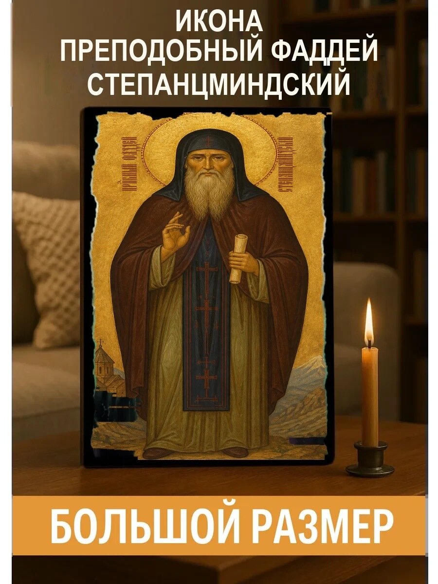 Икона Преподобный Фаддей Степанцминдский, на дереве, 30×40 см
