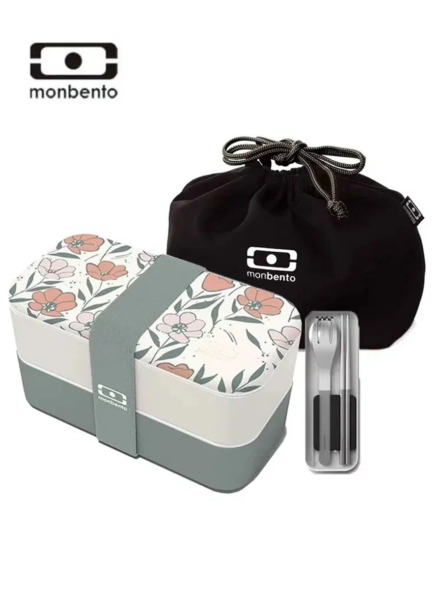 Monbento Контейнер пищевой, 1000 мл, 3 шт, Цвет розовый, серый, белый
