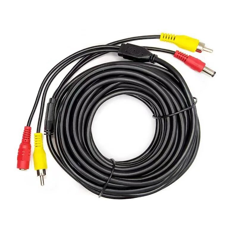 WEFAWAN Кабель RCA AV 12В DC для камеры видеонаблюдения 10m