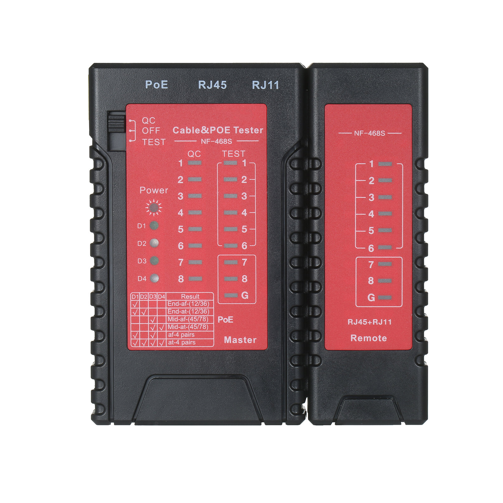 Тестер сети NOYAFA, RJ45 RJ11, до 2000 м, с LED индикатором и функцией PoE, для Ethernet сетей