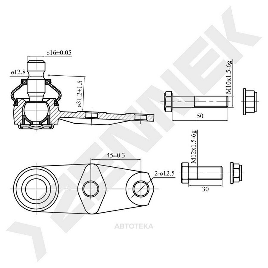 Опора шаровая ZENNEK DBJ0042
