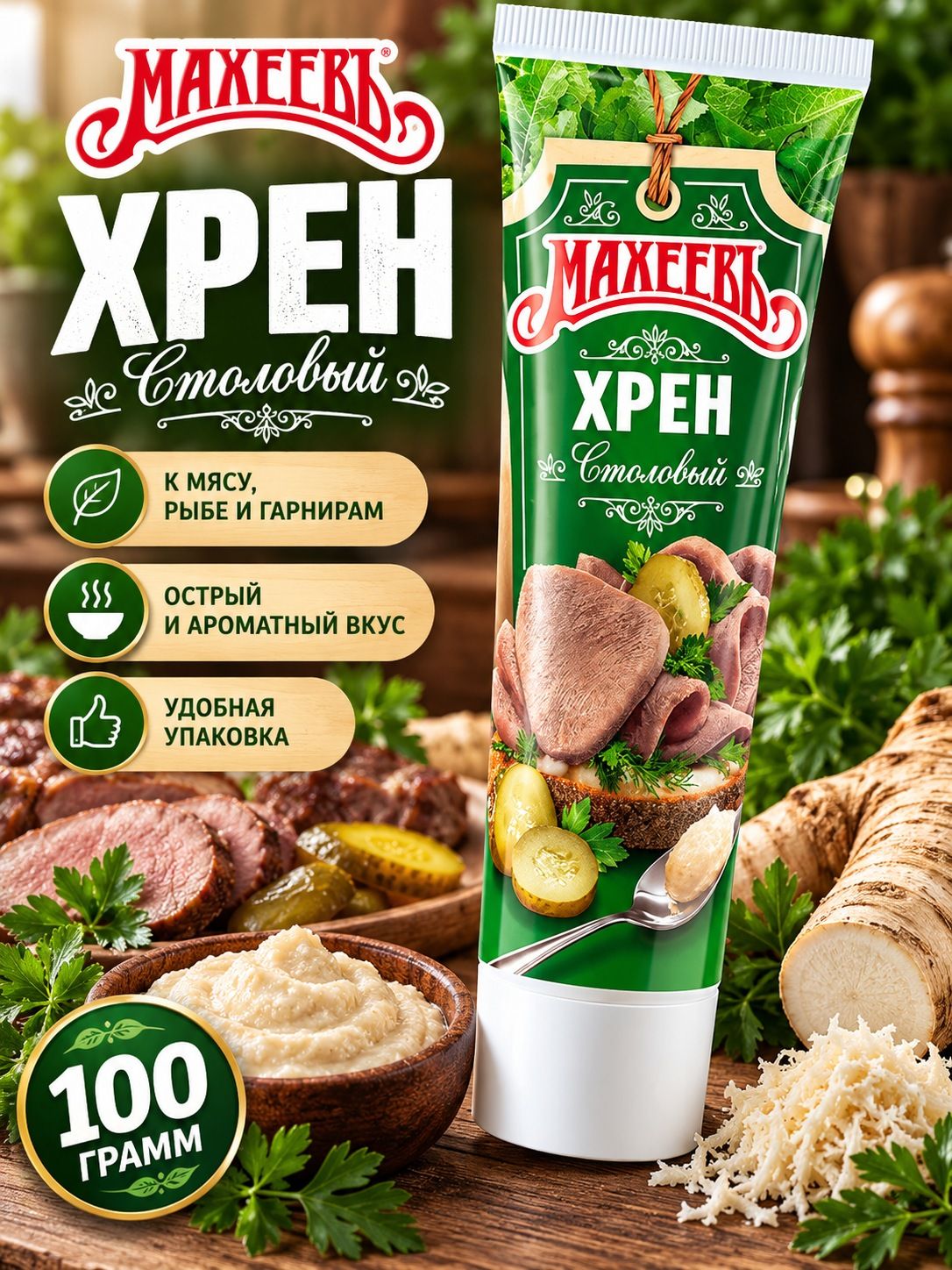 Хрен столовый 1 упаковка 100 грамм