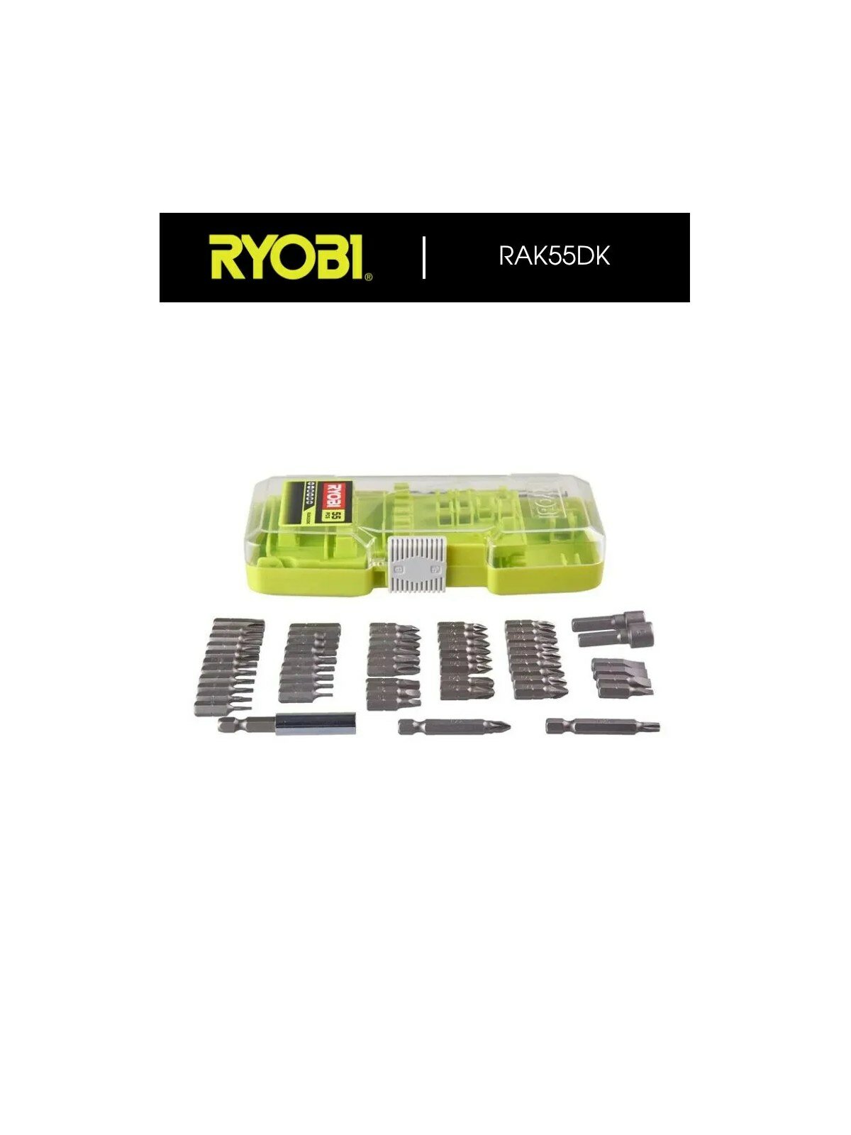 Набор бит и торцевых головок 55шт Ryobi RAK55DK в кейсе арт. 5132004357