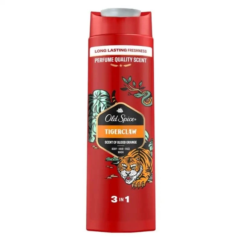 Средство для душа Old Spice Tigerclaw, гель и шампунь 3 в 1, 400 мл