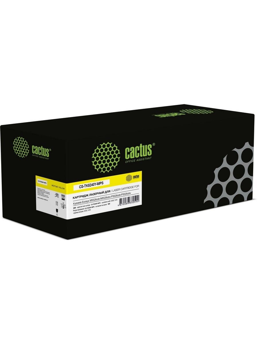 Картридж лазерный CACTUS CS-TK5240Y-MPS желтый ((6000стр.) для Kyocera Ecosys M5526cdn/M5526cdw) (CS-TK5240Y-MPS)