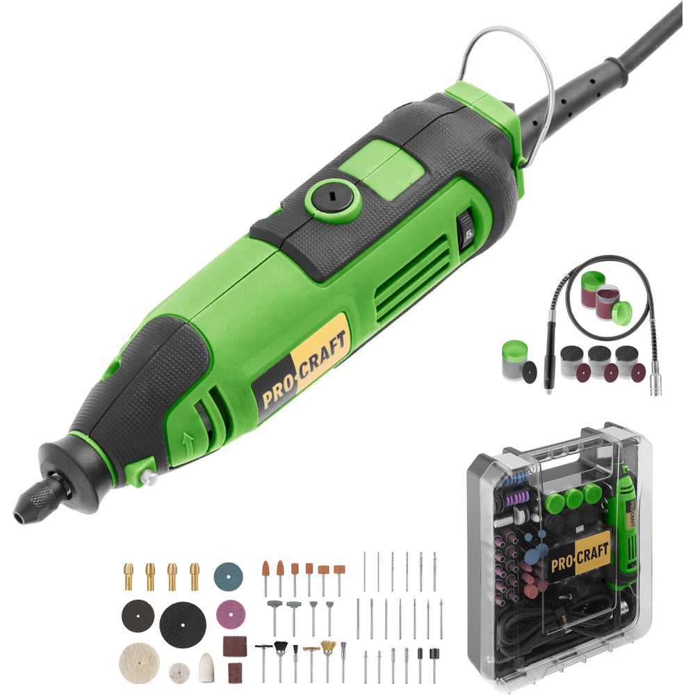 Гравер электрический PROCRAFT 180 Вт, 1000-32000 об/мин PG520