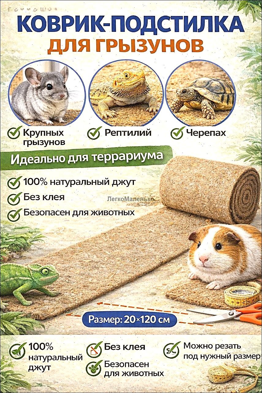 Лежанка для кролика, подстилка джутовая, джутовый коврик для грызунов