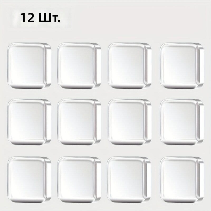 Прозрачные самонепряющиеся упоры для дверей и мебели, 12 шт.