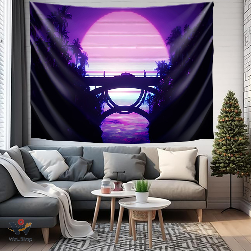 Настенный гобелен с пейзажем для декора комнаты, полиэстер, 150×200 см, цвет 7