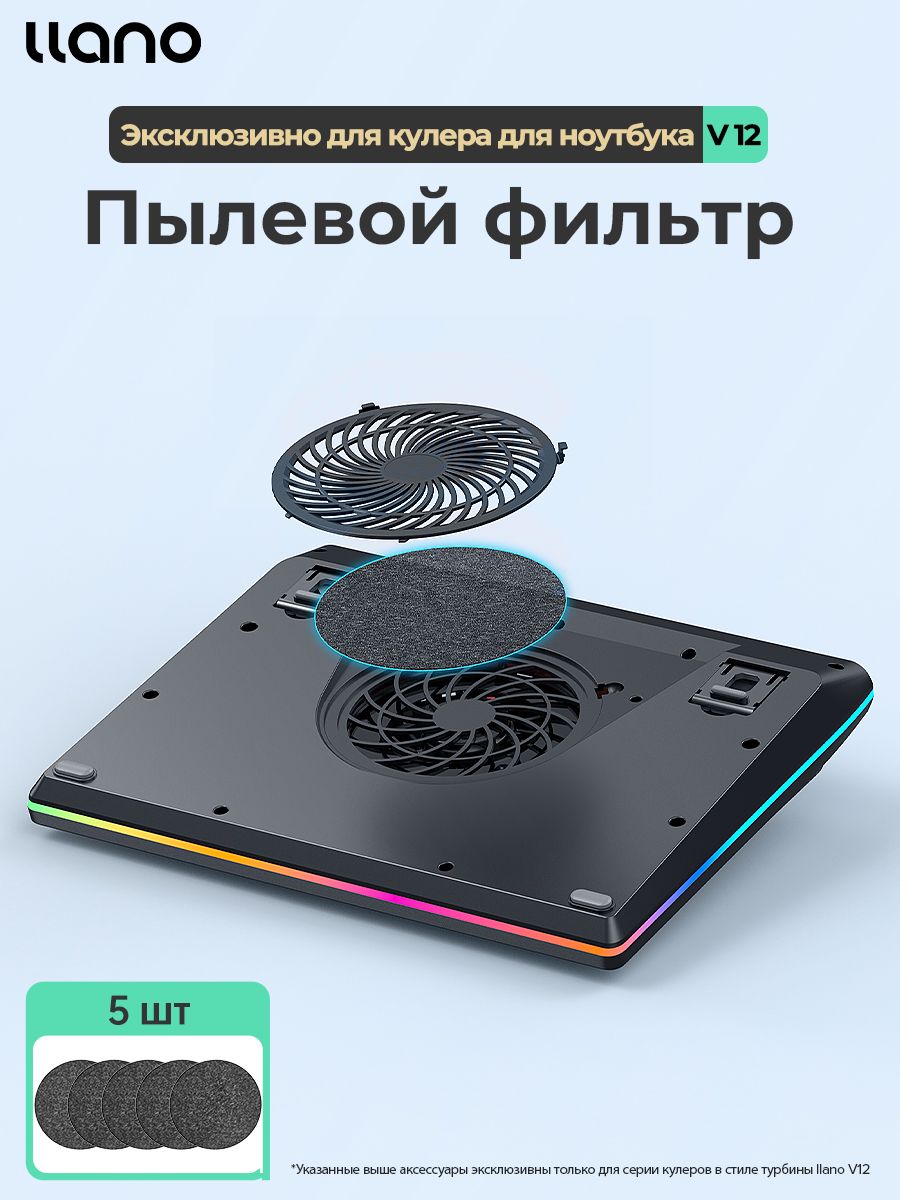 Llano Комплект V12: фильтр от пыли улучшает охлаждение и защищает от пыли, комплект из 5 штук