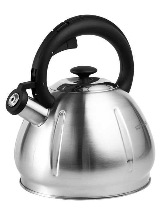 Чайник для плиты Hoffmann / Хоффманн HM 55199 со свистком, из нержавеющей стали, серебристый, 3л / для кипячения воды