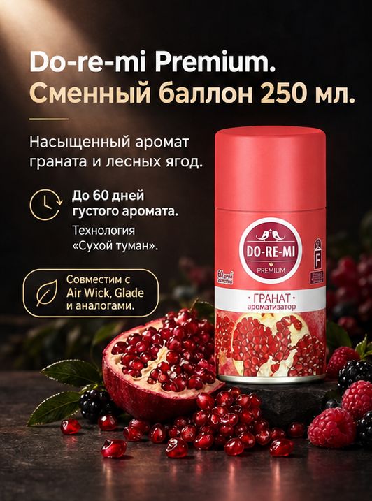 Сменный баллон Do-re-mi Premium 250мл Гранат