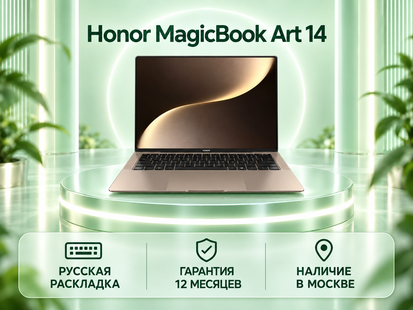 Ноутбук Honor MagicBook Art 14 2025, Ultra 7 255H, 32ГБ/1ТБ, 3.1k 120Hz, Бронзовый, Русская раскладка