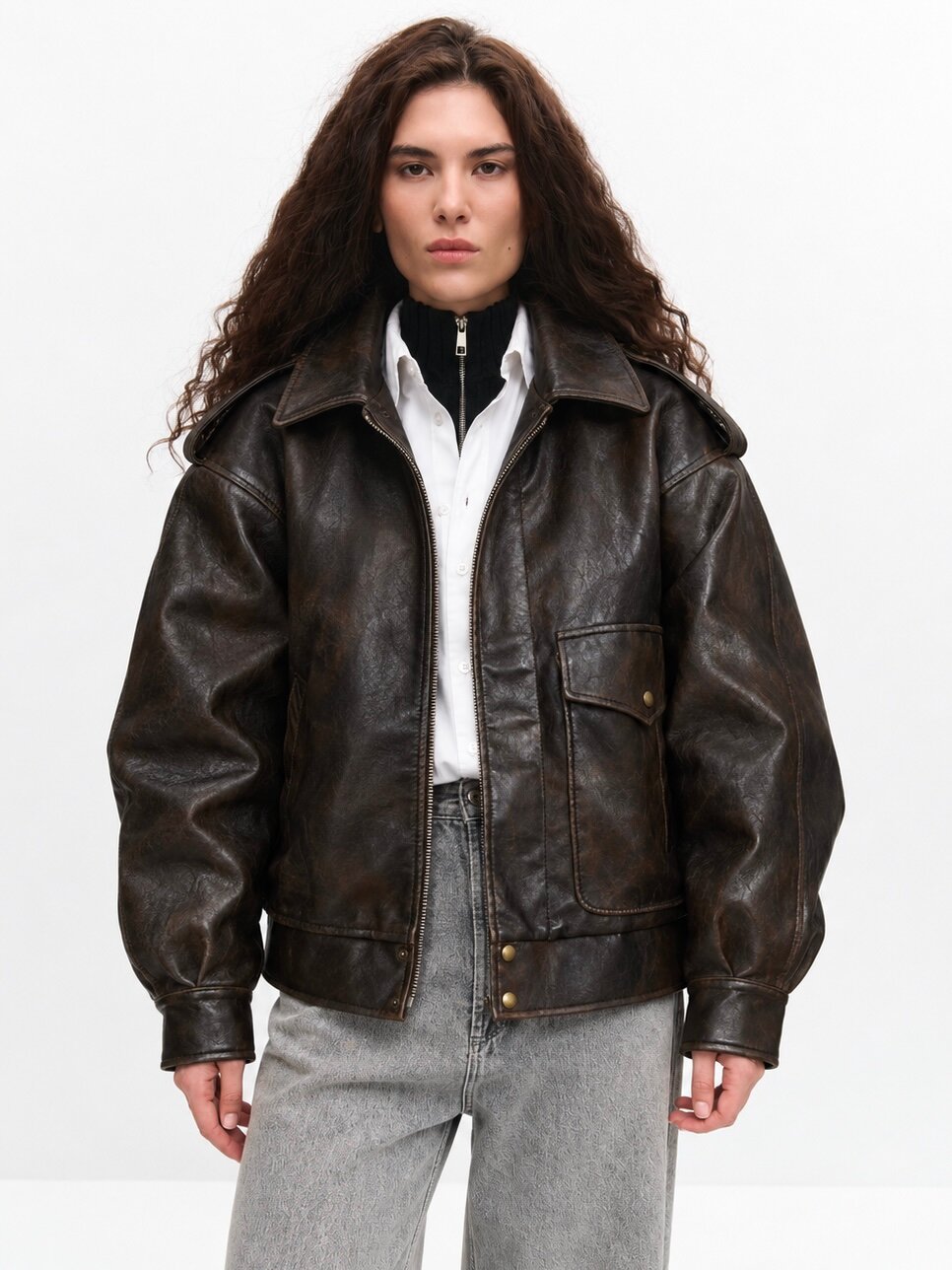 Бомбер TOP COLLECTION Бомбер женский оверсайз осенний