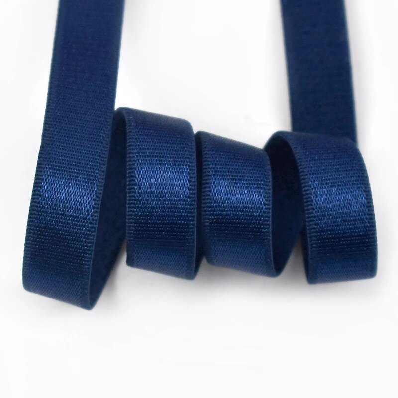 Meetee Эластичные ленты для пошива 6/8/10/15 мм Синий, 8mm, NavyBlue, 10Meters