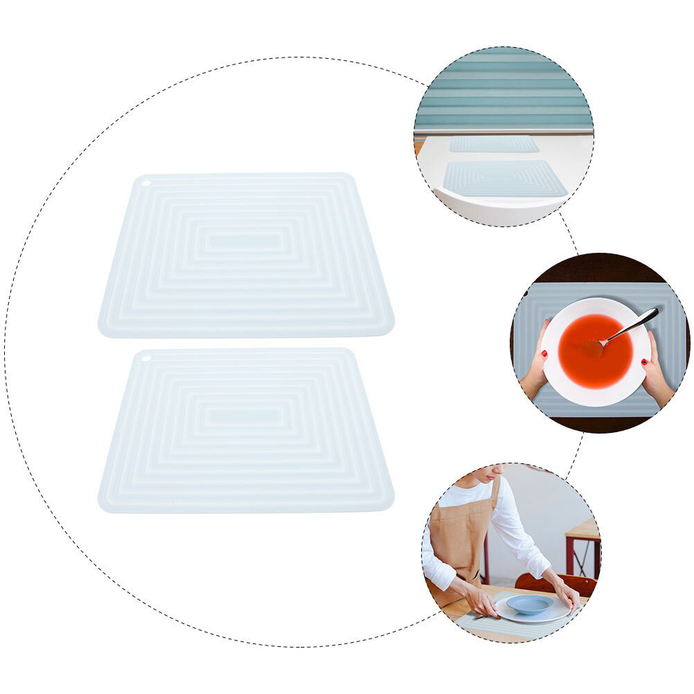 Silicone Trivets Mat 2 Штуки Термостойкий Коврик Для Кастрюль Размер 29X23Cm