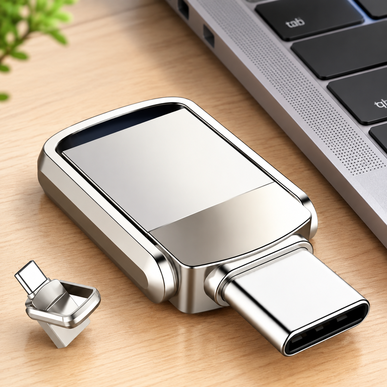 USB-накопитель Type-C 2ТБ, OTG (Цвет товара: серебристый)