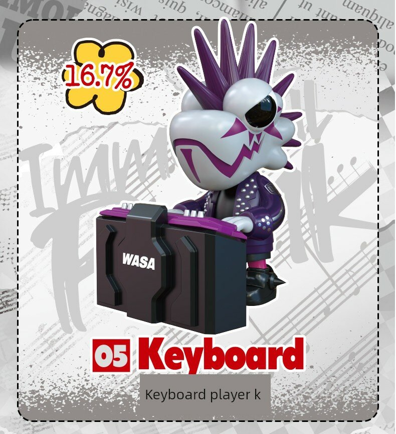 Фигурка WASA Chameleon Punk Band Dragon, авто номерной знак, №5 Клавишник K, распакованная