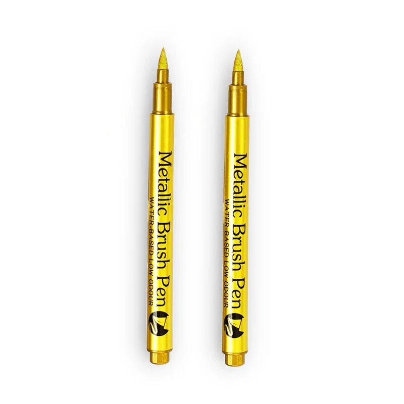 GN Металлические маркеры для рисования 2Pcs Brush Gold