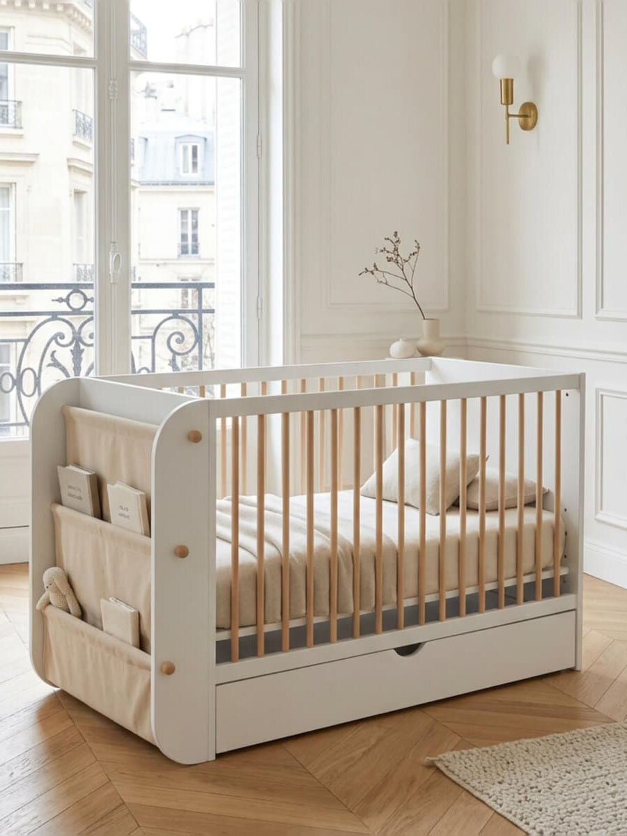 Кровать Micuna Salonica 120*60 белый/дерево (white/wood)