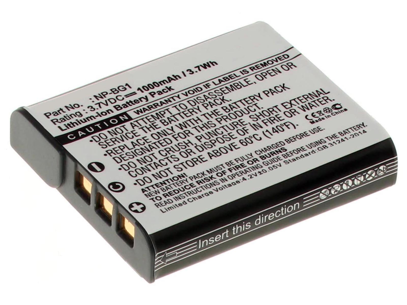 Аккумуляторная батарея iBatt 1000mAh для фото и видеокамеры Sony NP-BG1, NP-FG1