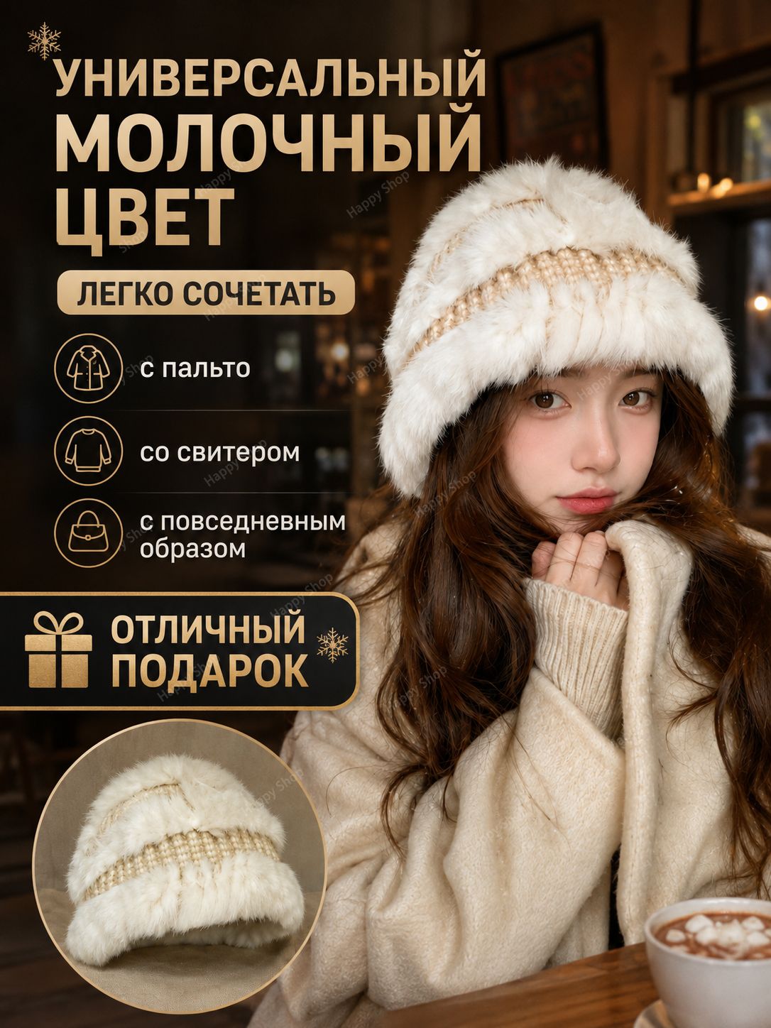 Шапка-ушанка для женщин