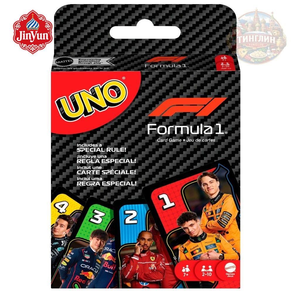 Mattel Games Uno Formula 1 - Настольная карточная игра Формула 1 JMF10