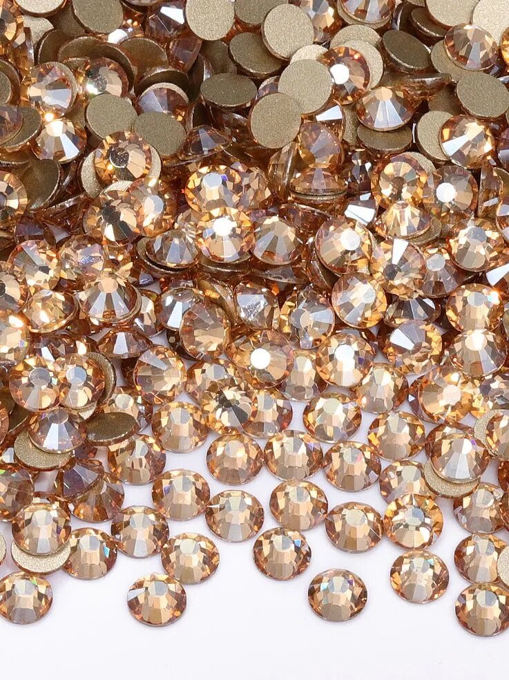 288 штук Champagne SS30 стразы Gold Base Высококачественные холодные стразы для маникюра и украшения одежды без термического восстановления
