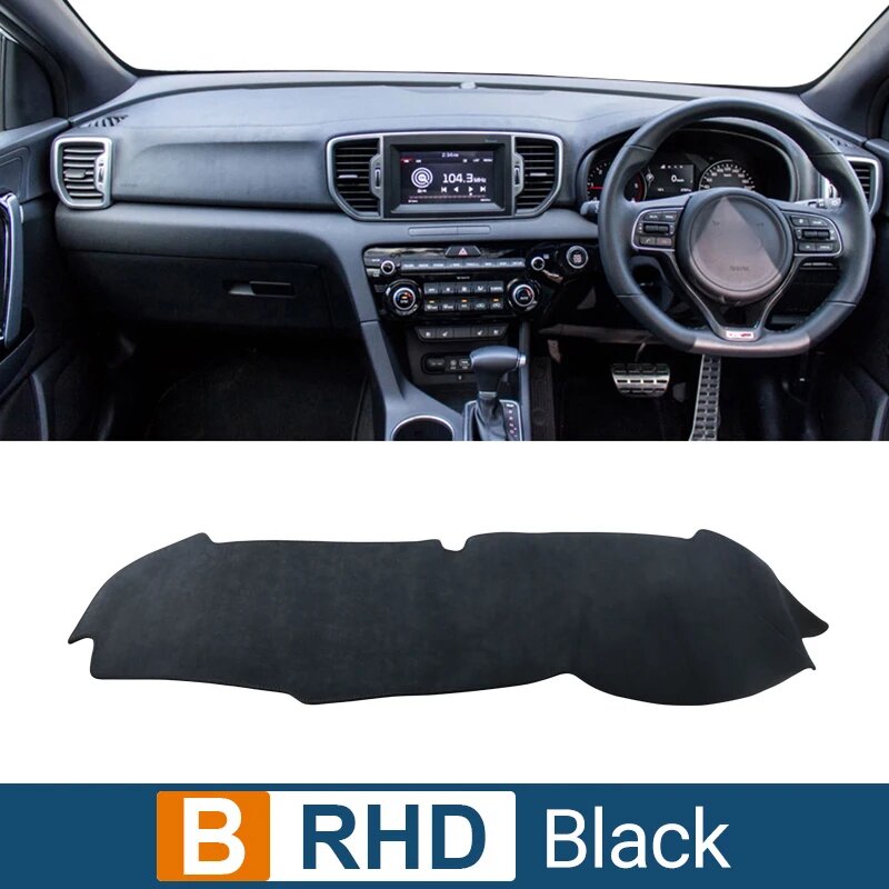 Коврик-накладка На Приборную Панель Kia Sportage 4, Нескользящий, Для Хранения B RHD Black