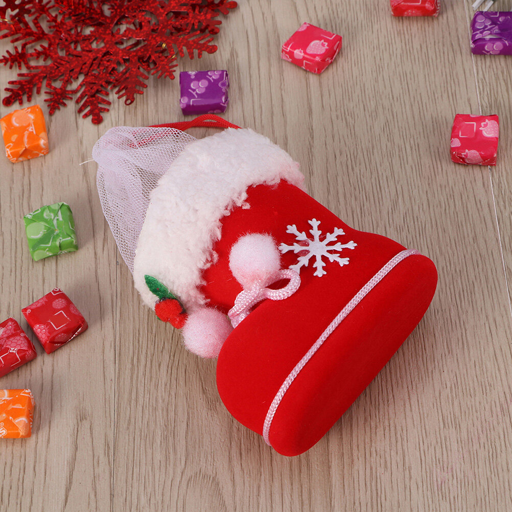 Набор из 2 разноцветных рождественских чулков для украшения дома и вечеринки