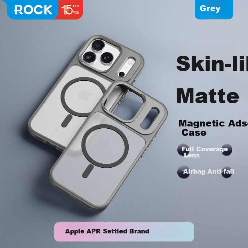 ROCK iPhone 17 Pro Max Магнитная защита камеры из полупрозрачного матового силикона с полным покрытием и