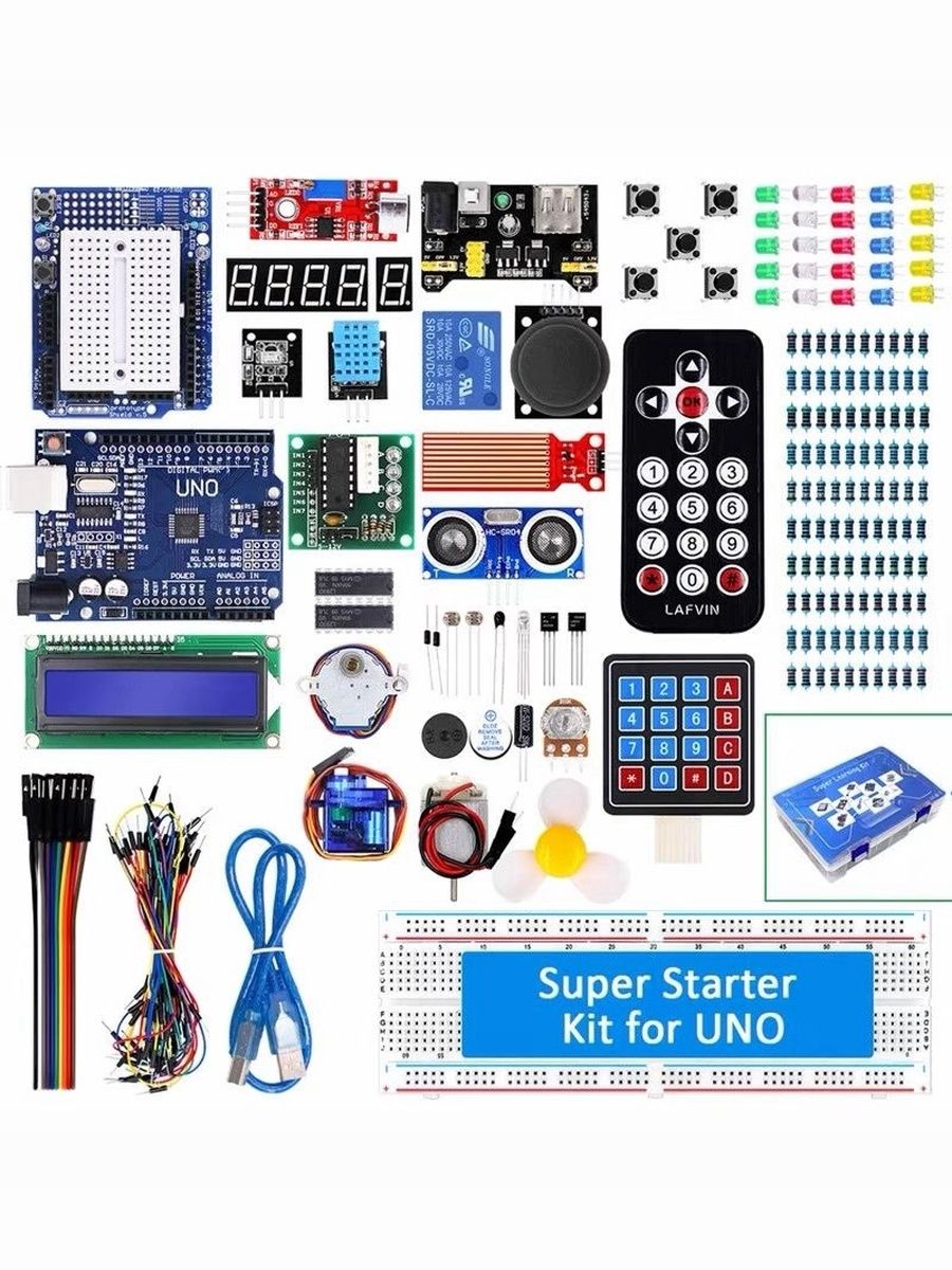 Arduino UNO R3 Kit - Стартовый набор для программирования, 174 детали, учебный комплект для разработки (большой набор)