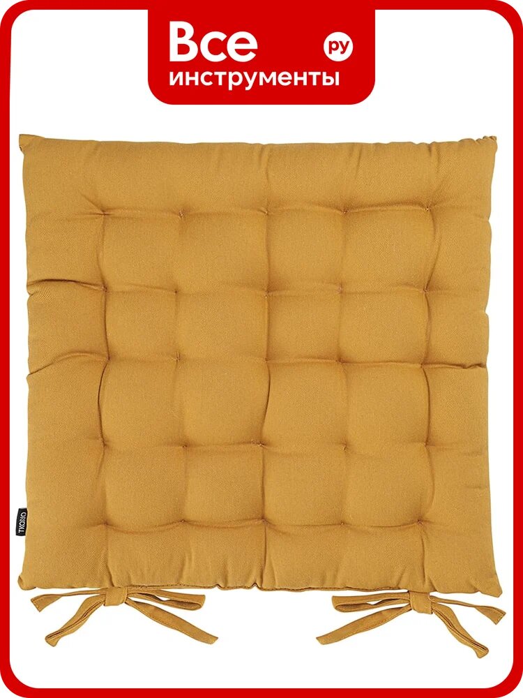 Подушка на стул Tkano коллекция Essential из хлопка цвета карри, 40x40 см TK24-CP0005