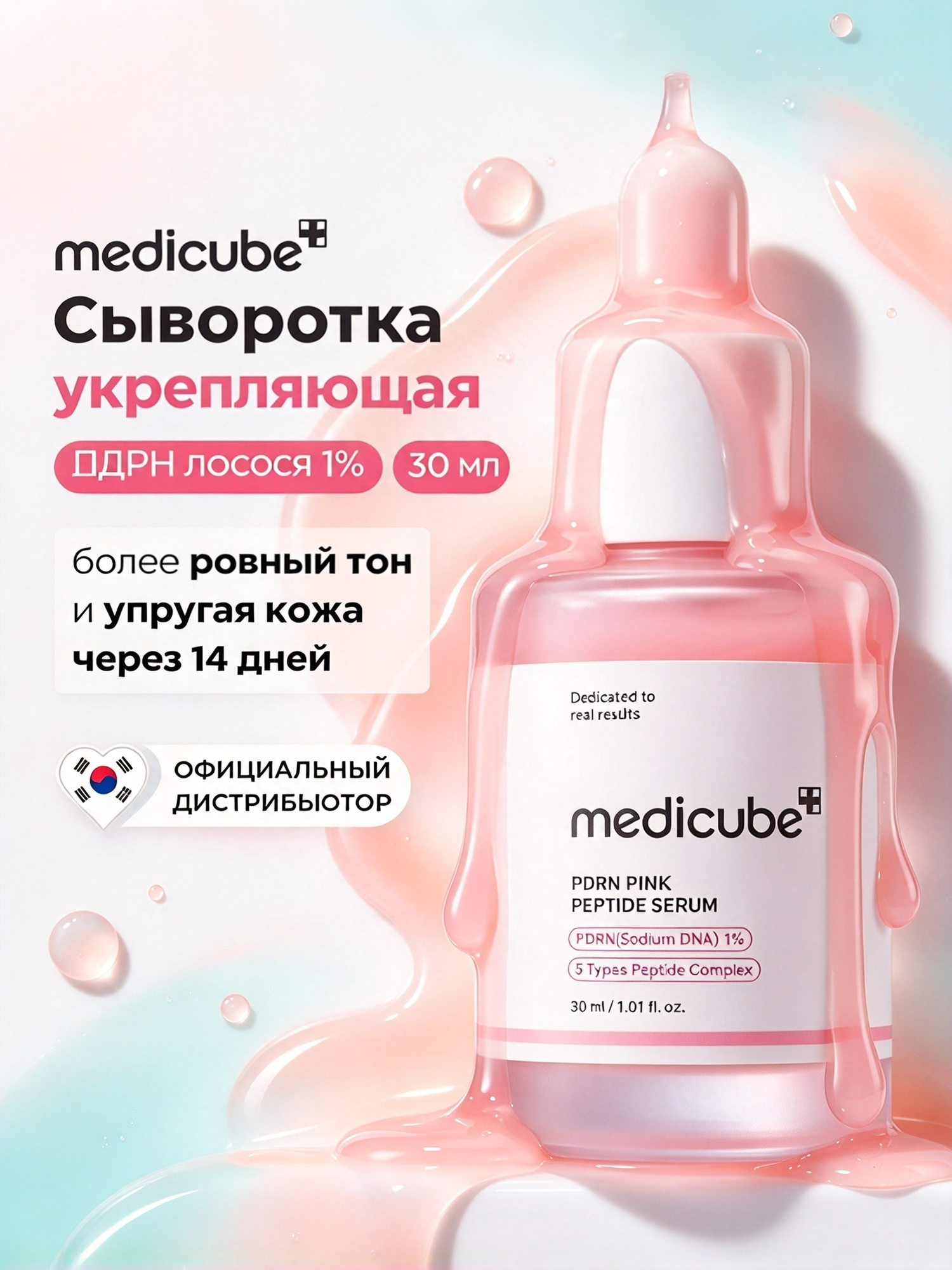 MEDICUBE Сыворотка для лица антивозрастная / Медикуб PDRN Pink Peptide Serum