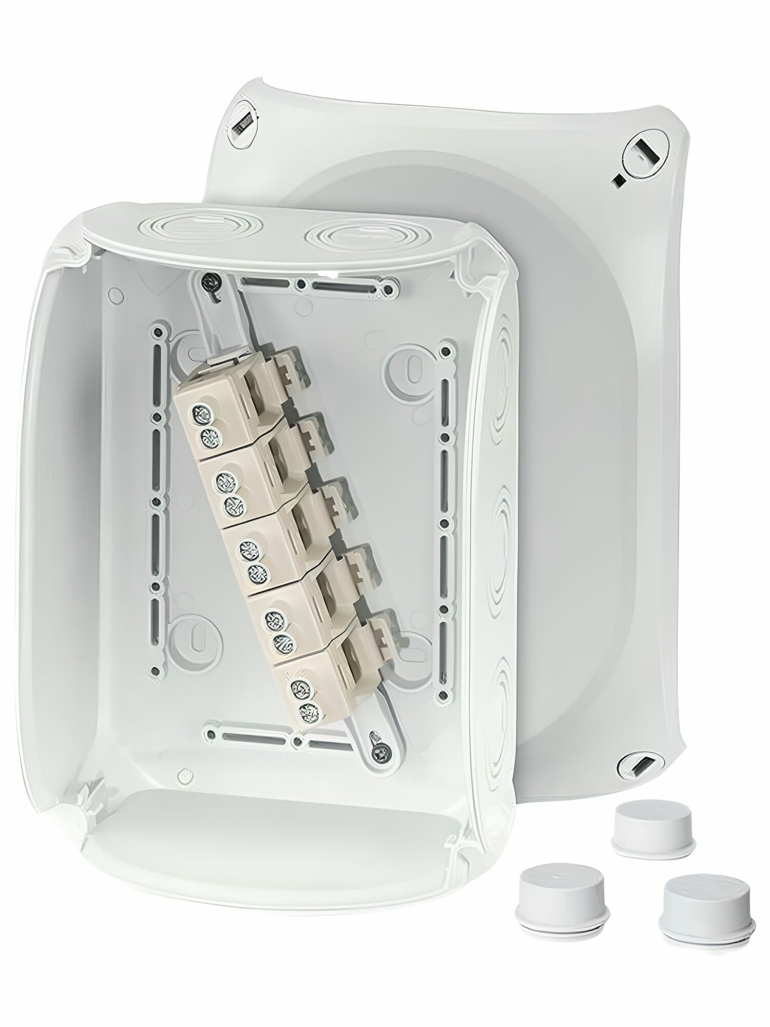DK 1610 HENSEL, G-Коробка 210х155х92, 10хМ25-40, 5-пол. кл.2,5-16кв. мм, серый, PC, IP55/IP66 c 3хESM40.