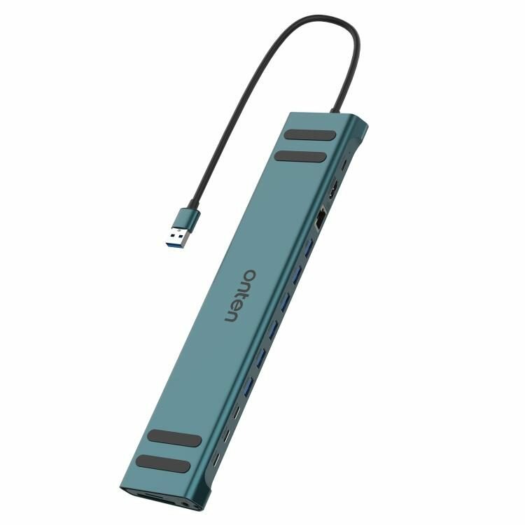 Многофункциональная док-станция Onten 6 в 1 с разъемом USB-C, поддержкой HDTV, VGA, RJ45 Gigabit и USB.