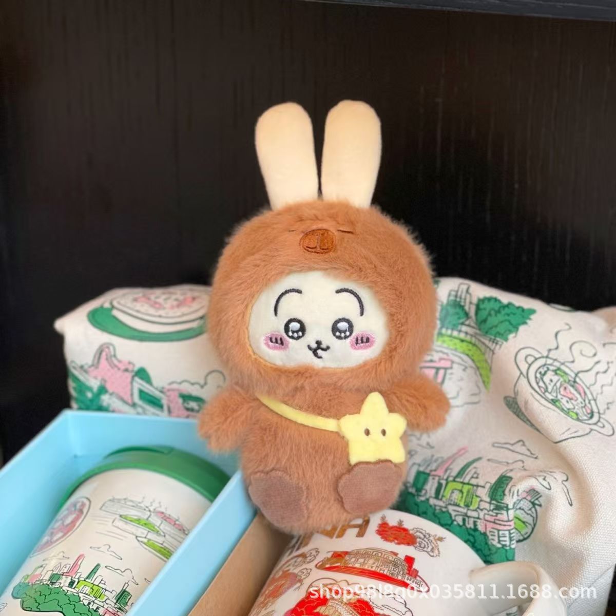 Плюшевый брелок MINISO Chiikawa в пижаме, милые фигурки Усаги и Хати, мягкая игрушка-аксессуар, подарок для детей и коллекционеров