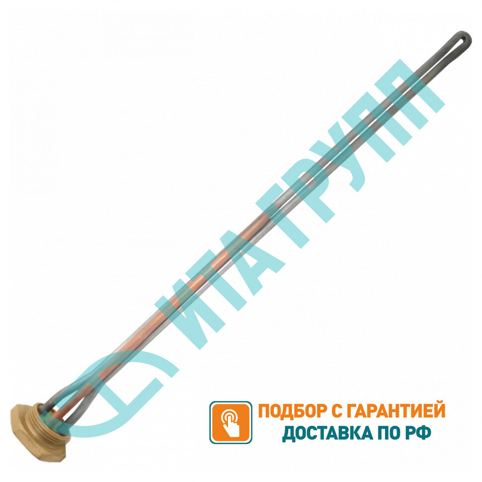 ТЭН для чугунной батареи отопления (радиатора) 3 кВт, нерж, D42, G1 1/4", L514мм, 220V, итатэн, 24071