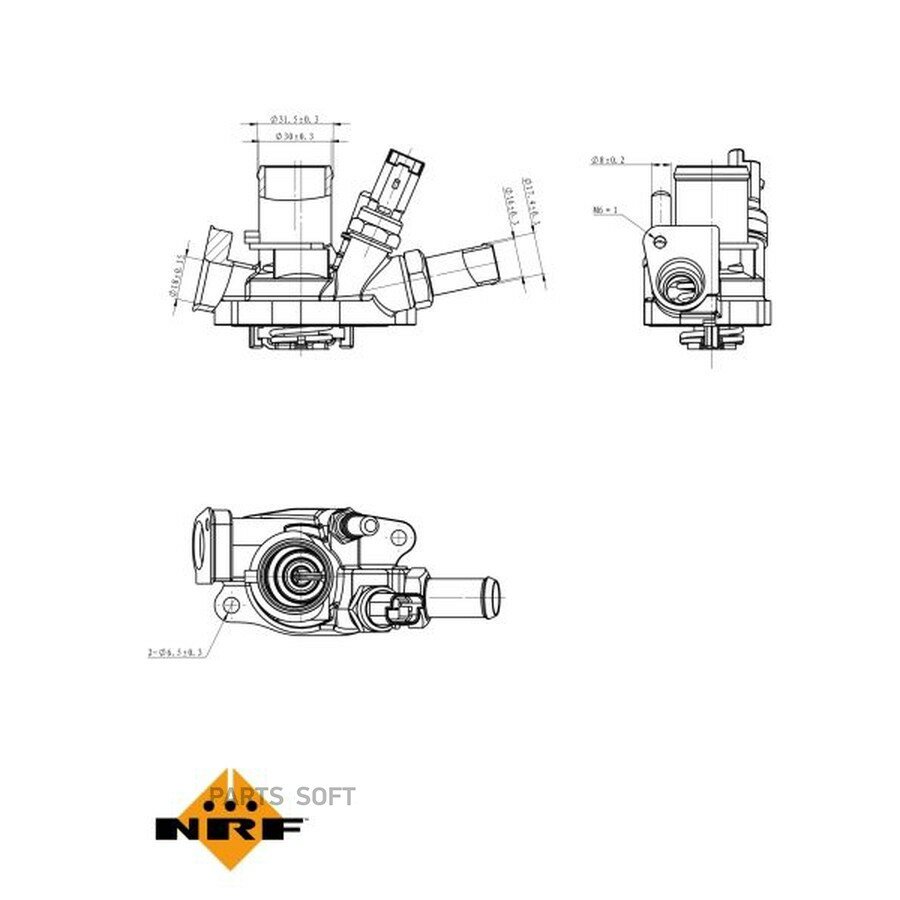 Термостат FIAT 500 1.4 14- от официального дистрибьютора, NRF, артикул 725034