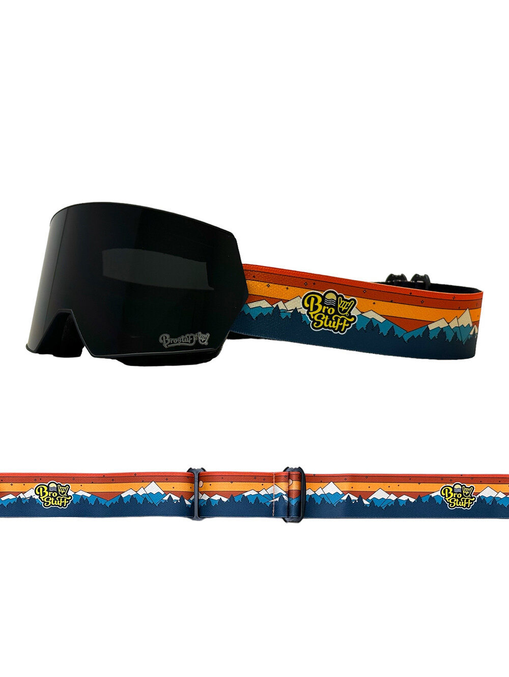 Маска для сноуборда, горных лыж BroStuff stealth mountain paradise black/clear
