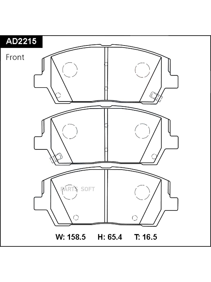 ADVICS AD2215 Дисковые тормозные колодки ADVICS (еврокерамика) передние арт. продавца ADVICSAD2215