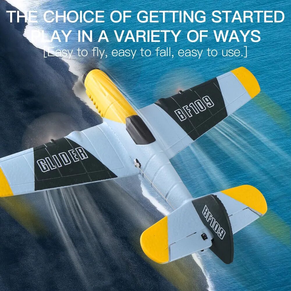 Радиоуправляемый самолет BF109 2.4G 3CH Epo Foam с дистанционным управлением, истребитель, планер с фиксированным размахом крыльев